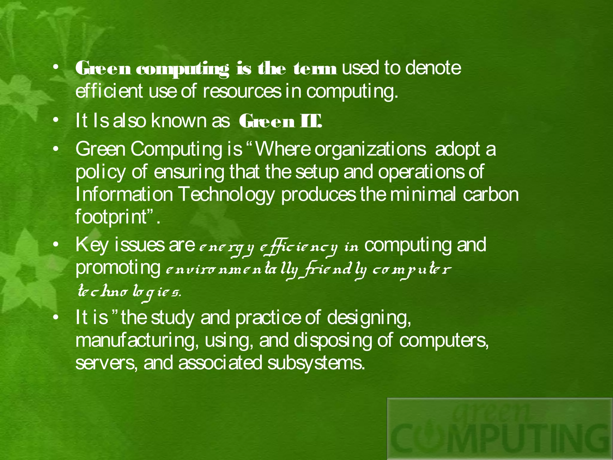 Green Computing | PPT