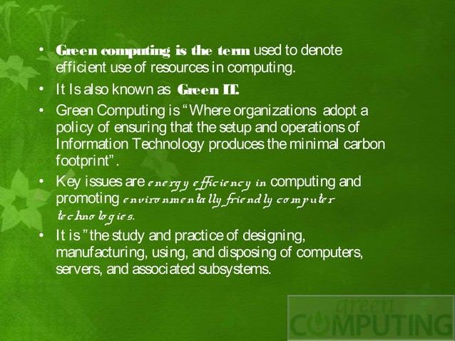Green Computing | PPT