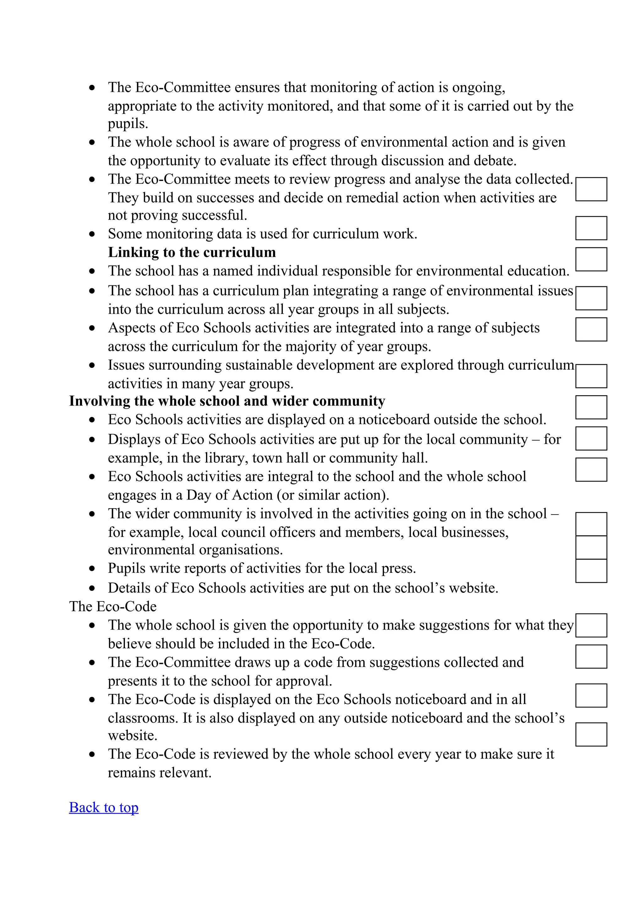this is a copy of the official green flag award criteria | DOC