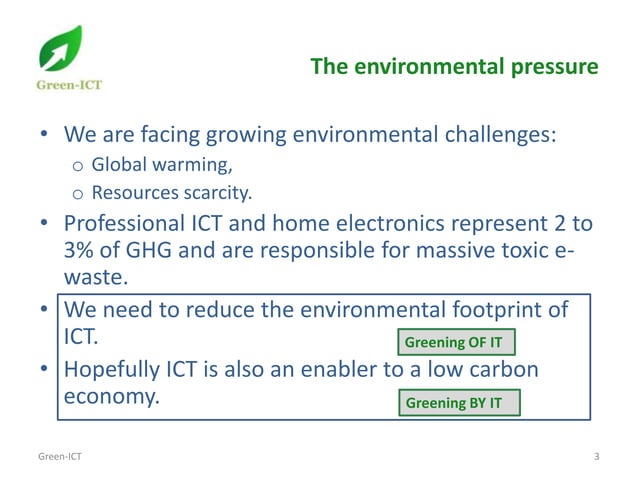 Green ict front presentation | PPTX