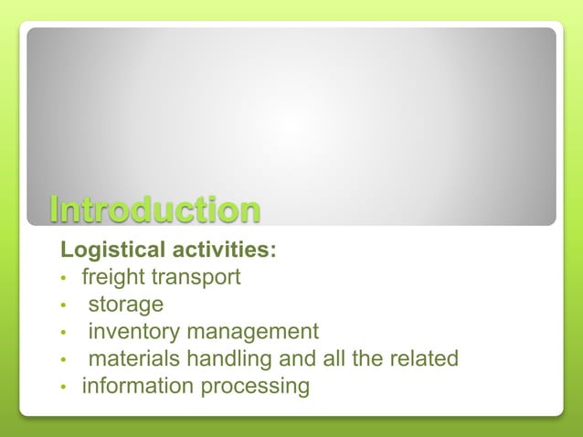 Green logistics | PPTX