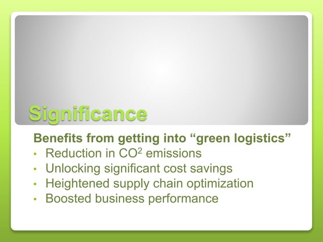 Green logistics | PPTX