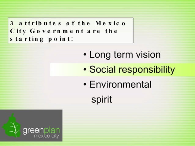 Creating and Implementing Green Plans: Mexico City Case Study | PPT