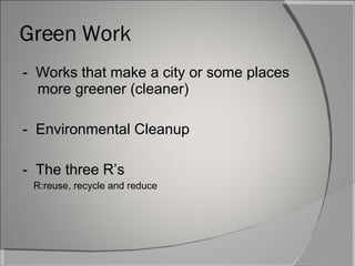 Green Work | PPT