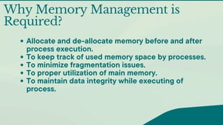 Memory management | PDF | Data Storage and Warehousing | Computing