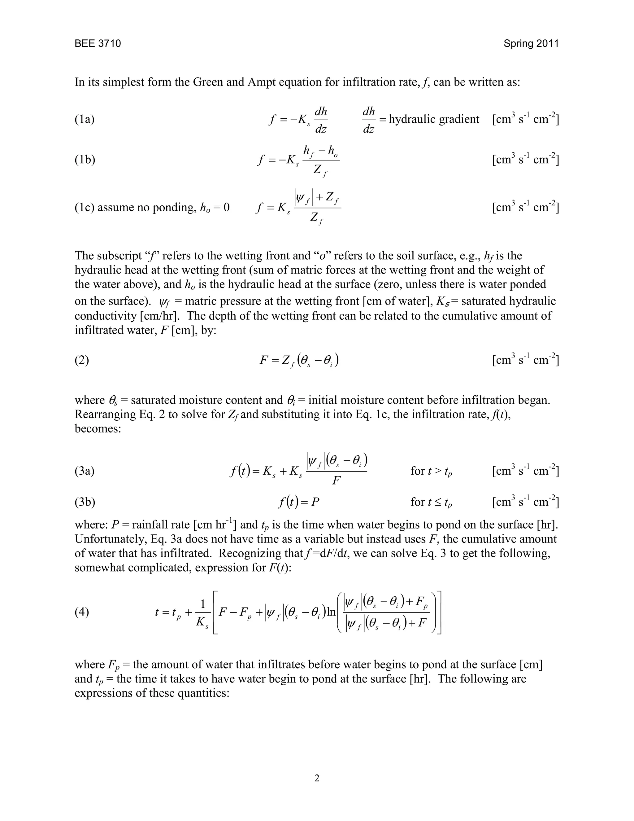 Green ampt | PDF