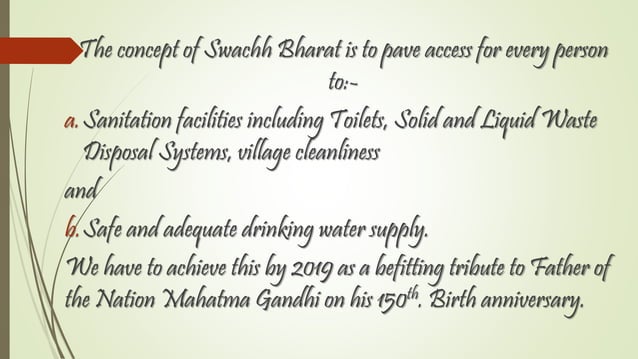 Swachh Bharat abhiyan (Green and Clean City) | PPTX