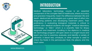 Introduction to Medical Lab Technology Course: Scope and Importance | PDF