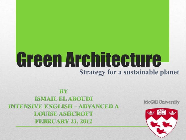 Green architecture | PPT