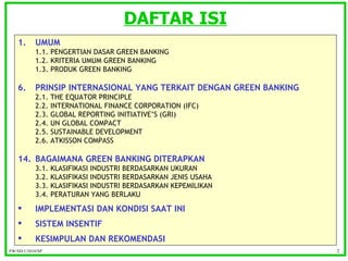 Respon dan Kesiapan Industri terhadap Green Banking | PPT