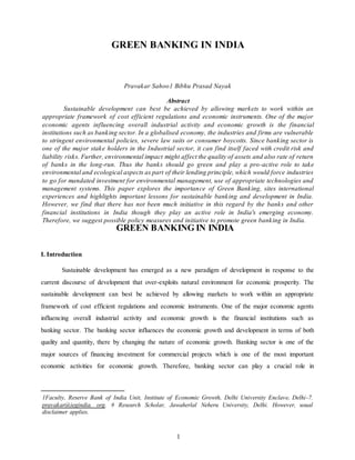 Green banking in india | DOCX