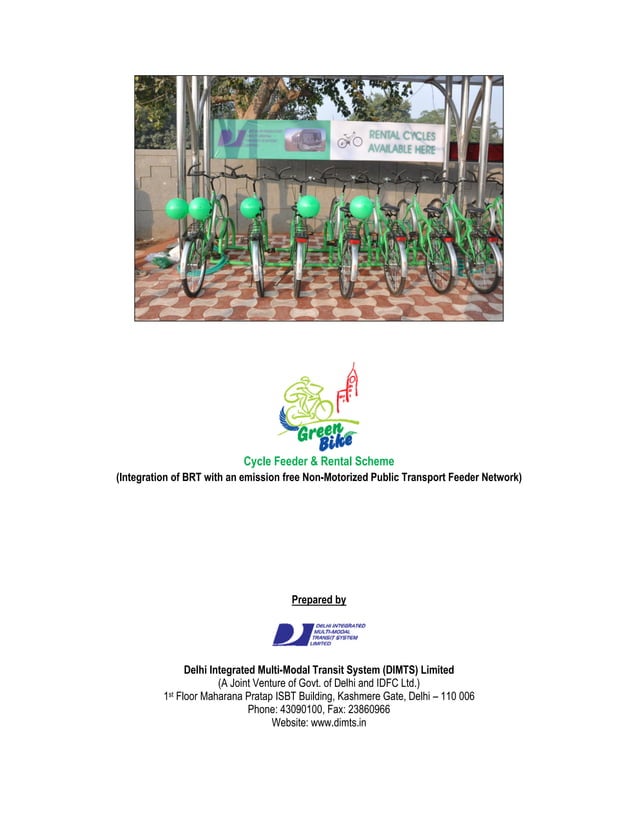 GreenBIKE - Cycle Sharing Concept in India | PDF