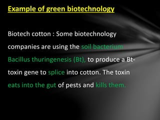 Green biotechnology | PPTX