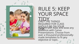 Green Blackboard Handwritten and Illustrated Classroom Rules Education ...
