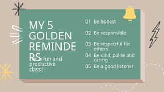 Green Blackboard Handwritten and Illustrated Classroom Rules Education ...