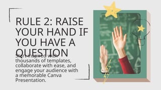Green Blackboard Handwritten and Illustrated Classroom Rules Education ...