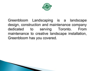 GREENBLOOM MAINTENANCE | PPT