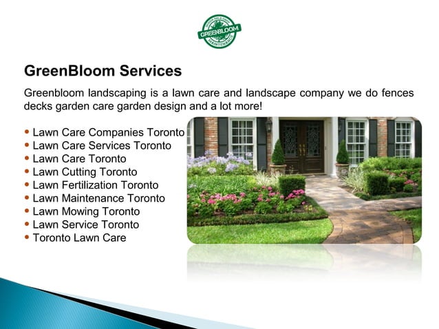 GREENBLOOM MAINTENANCE | PPT
