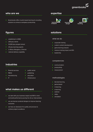 Greenbooks Learning Solutions factsheet | PDF