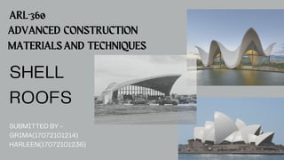 shell structure (roofs) advanced construction material and techniques | PPT