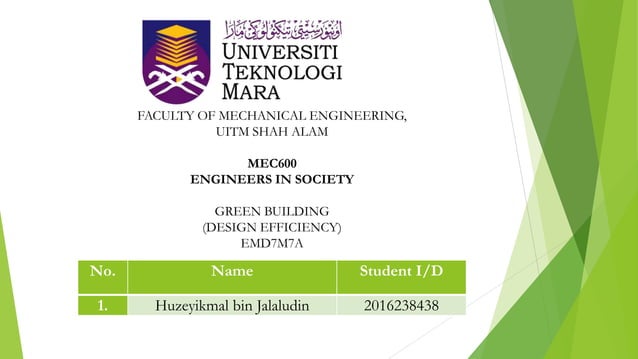 Green Building (Design Efficiency) | PPT