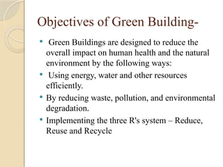 Green Building-objective, advantages, design aspects.pptx