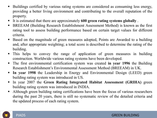 green building notes and their criteria rating | PDF | Environmental ...