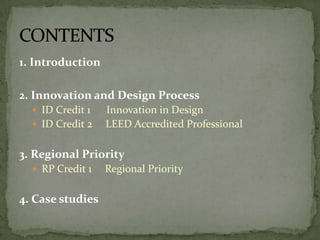 Green building rating system on des innovations | PPTX