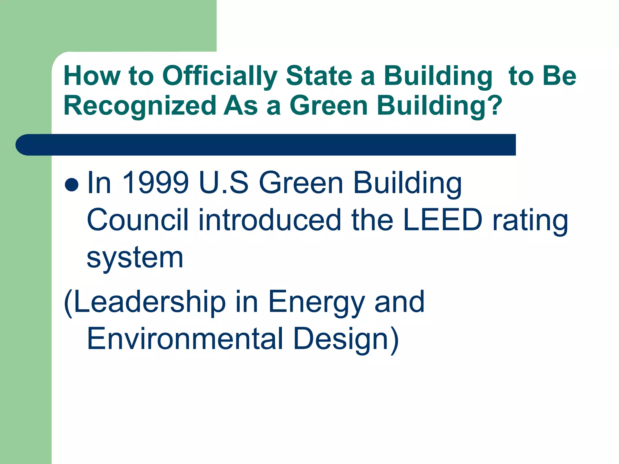Green building rating system seminar | PDF