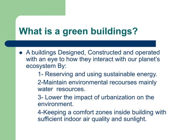 Green building rating system seminar | PPT