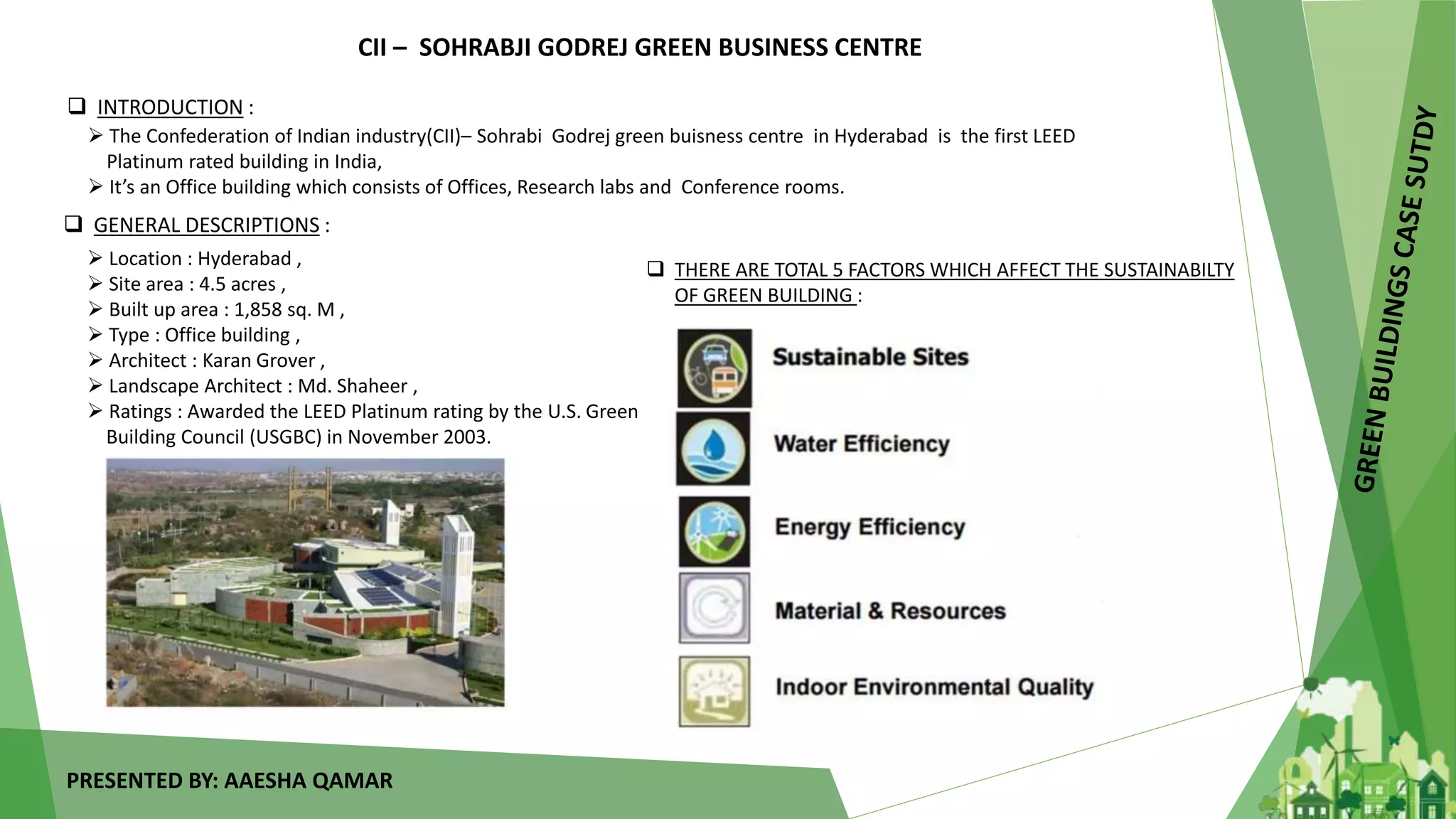 Green buildings case study | PPTX