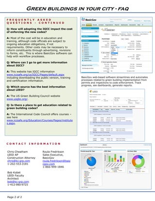 Frequently Asked Questions about Implementing Green Building Codes | PDF