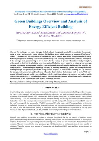 Green Buildings Overview and Analysis of Energy Efficient Building | PDF
