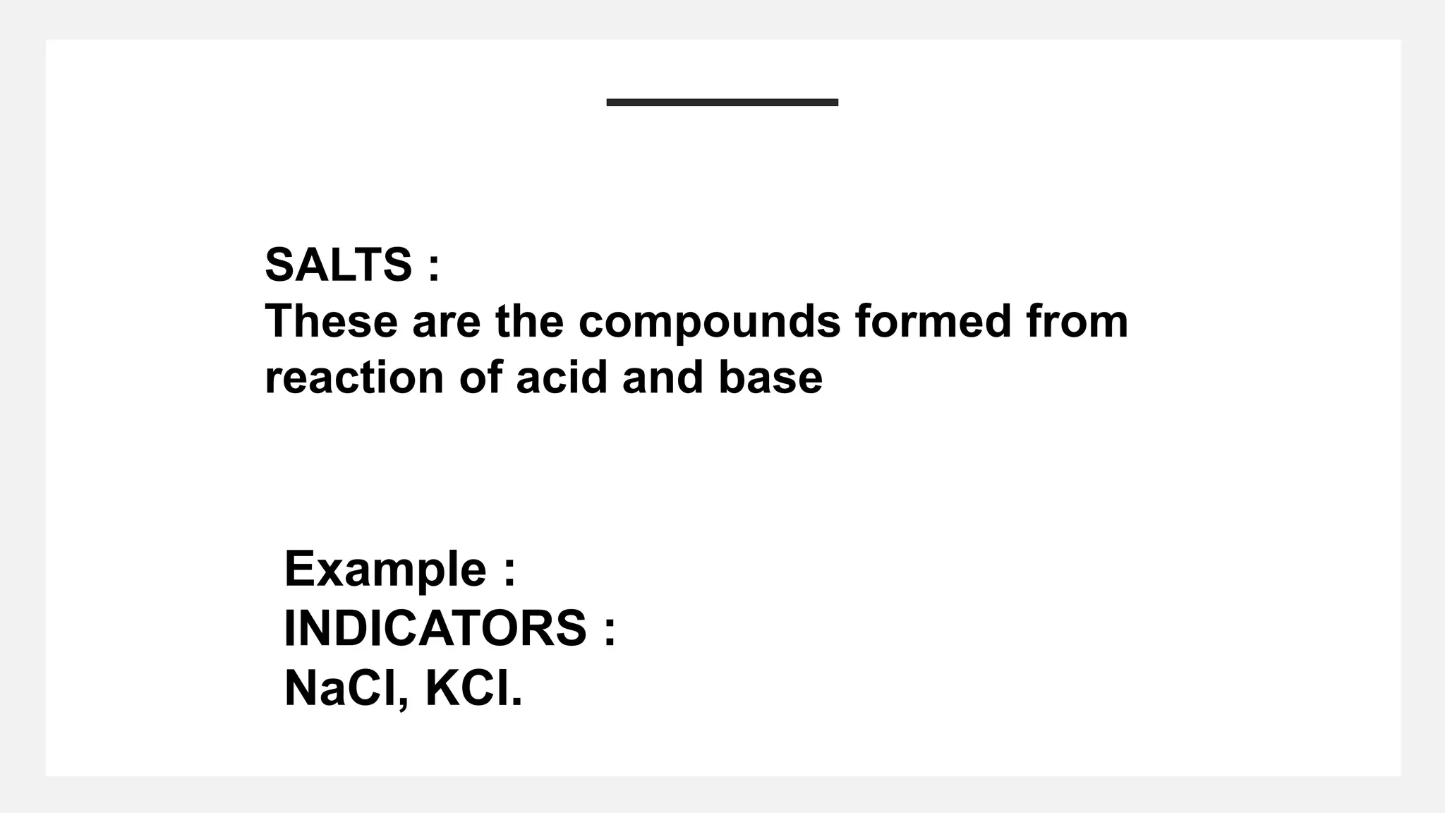 Acid base and salt class 10 science|| what are indicators | PPTX