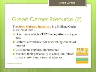 Green Careers and Holland Codes Posters | PPT