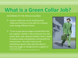 Green Careers... What are they? | PPTX | Agriculture | Industries