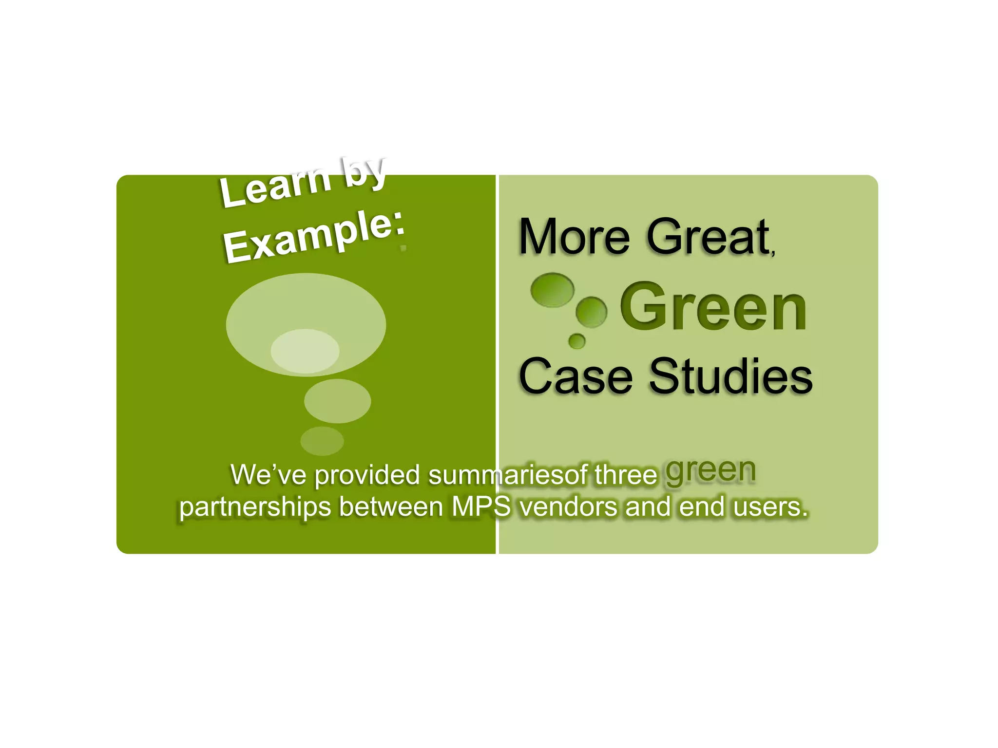 Green case studies | PPTX