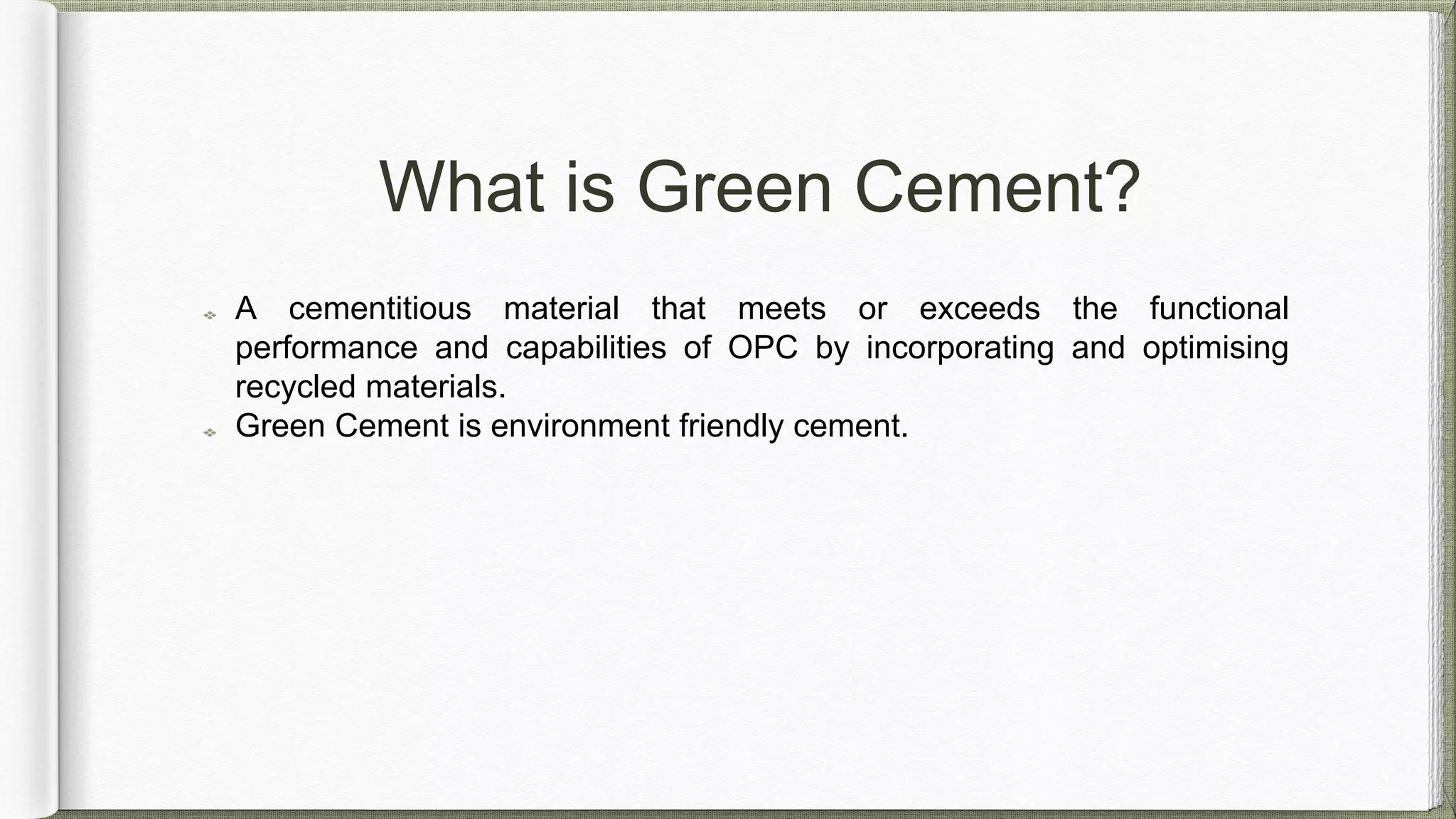 Green cement | PPTX