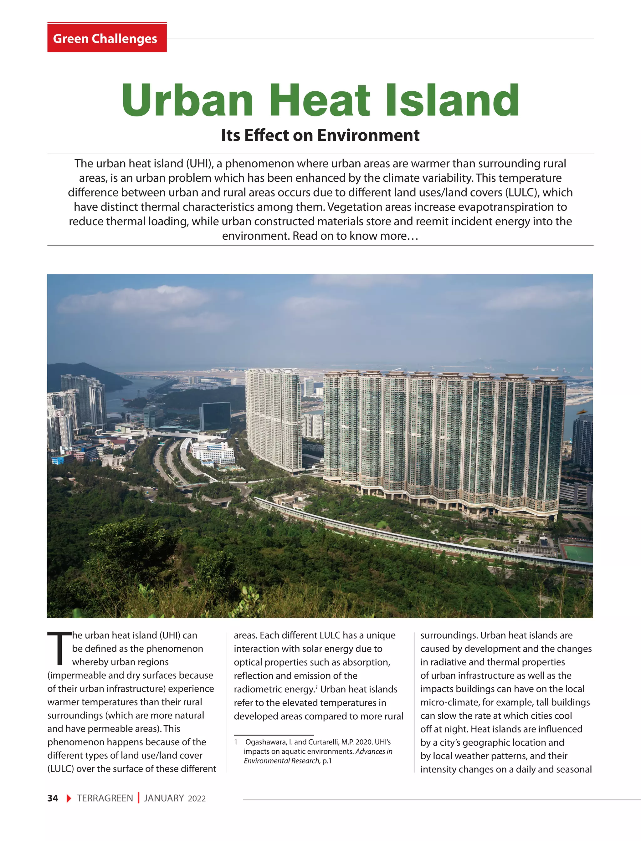 Green challenges - Urban Heat island | PDF