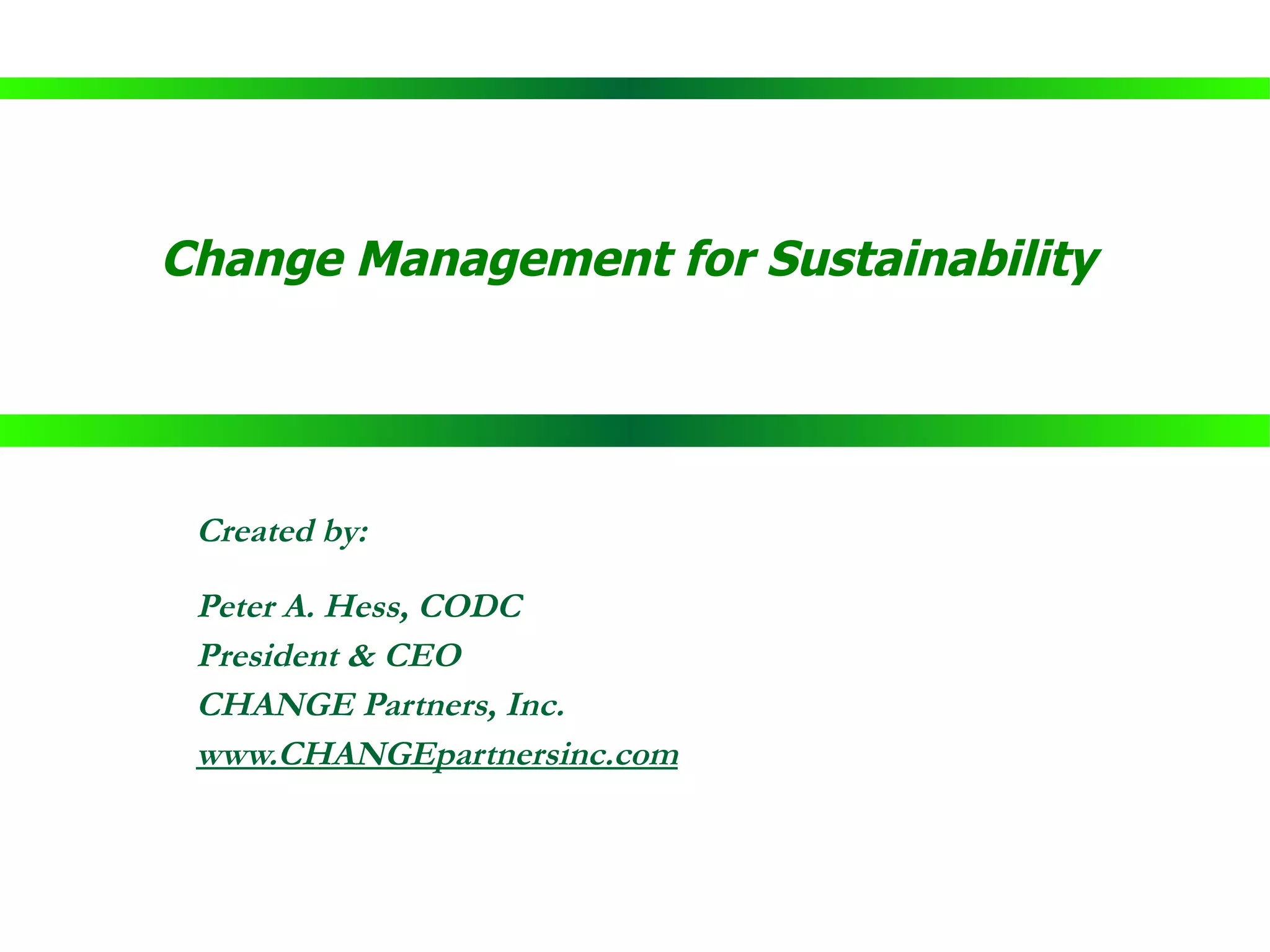 Change Management for Sustainability | PPT