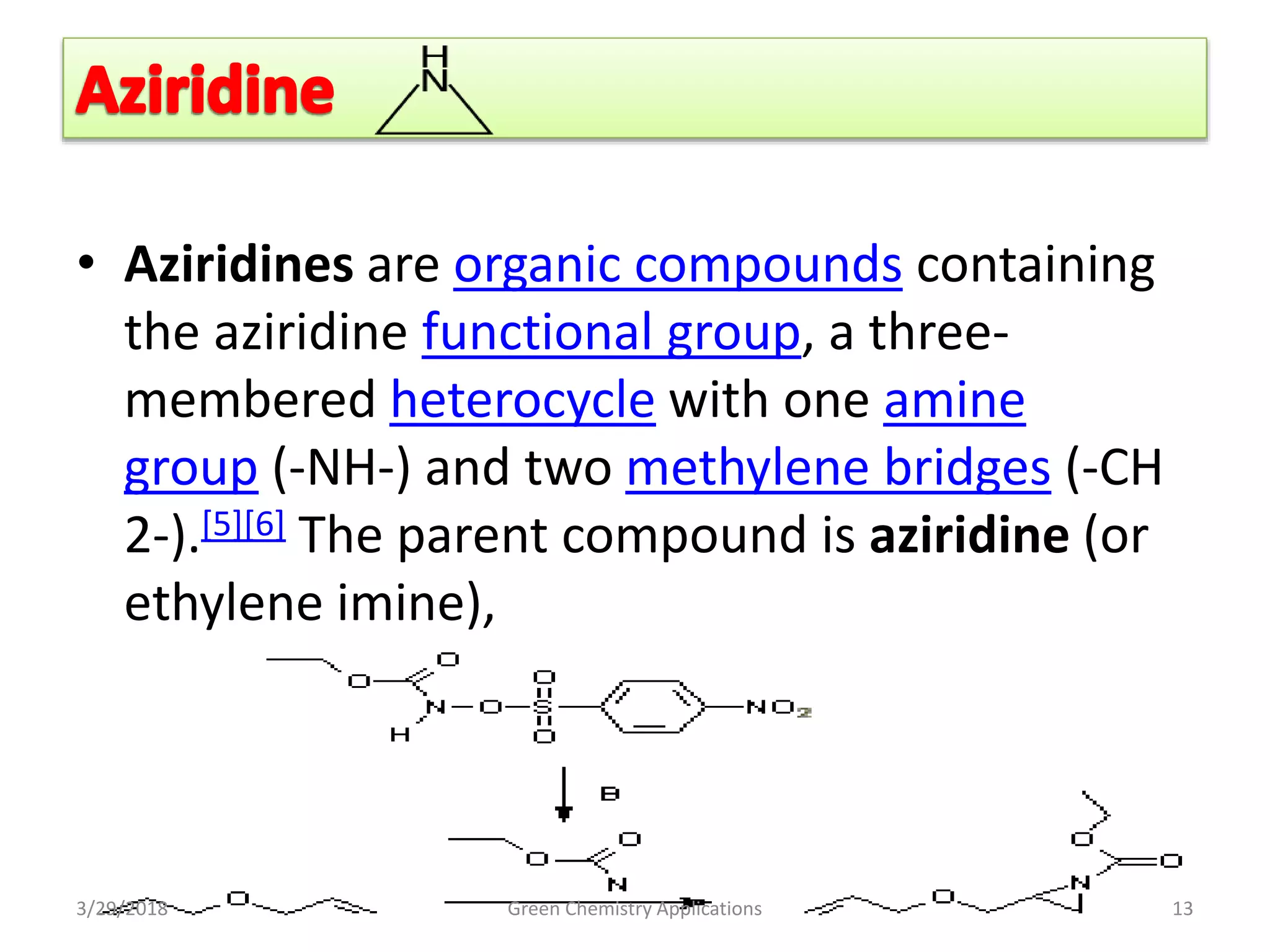 Green Chemistry Applications | PPTX