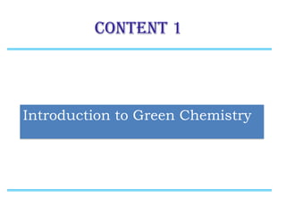 green chemistry 1st year B.tech {chemistry} | PDF