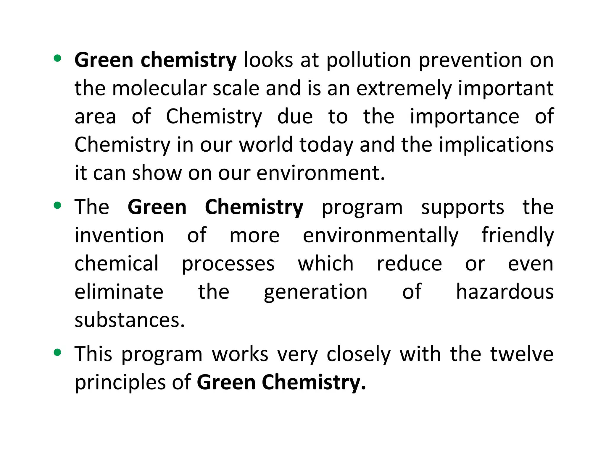 Green chemistry | PPTX