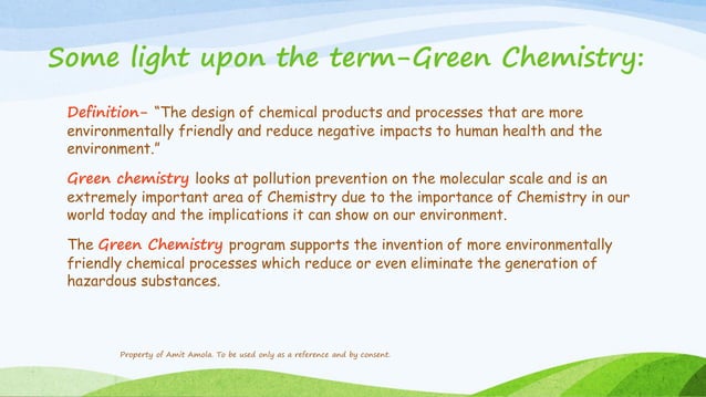Green chemistry, Its Applications and Benefits | PDF