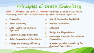 Green chemistry, Its Applications and Benefits | PDF