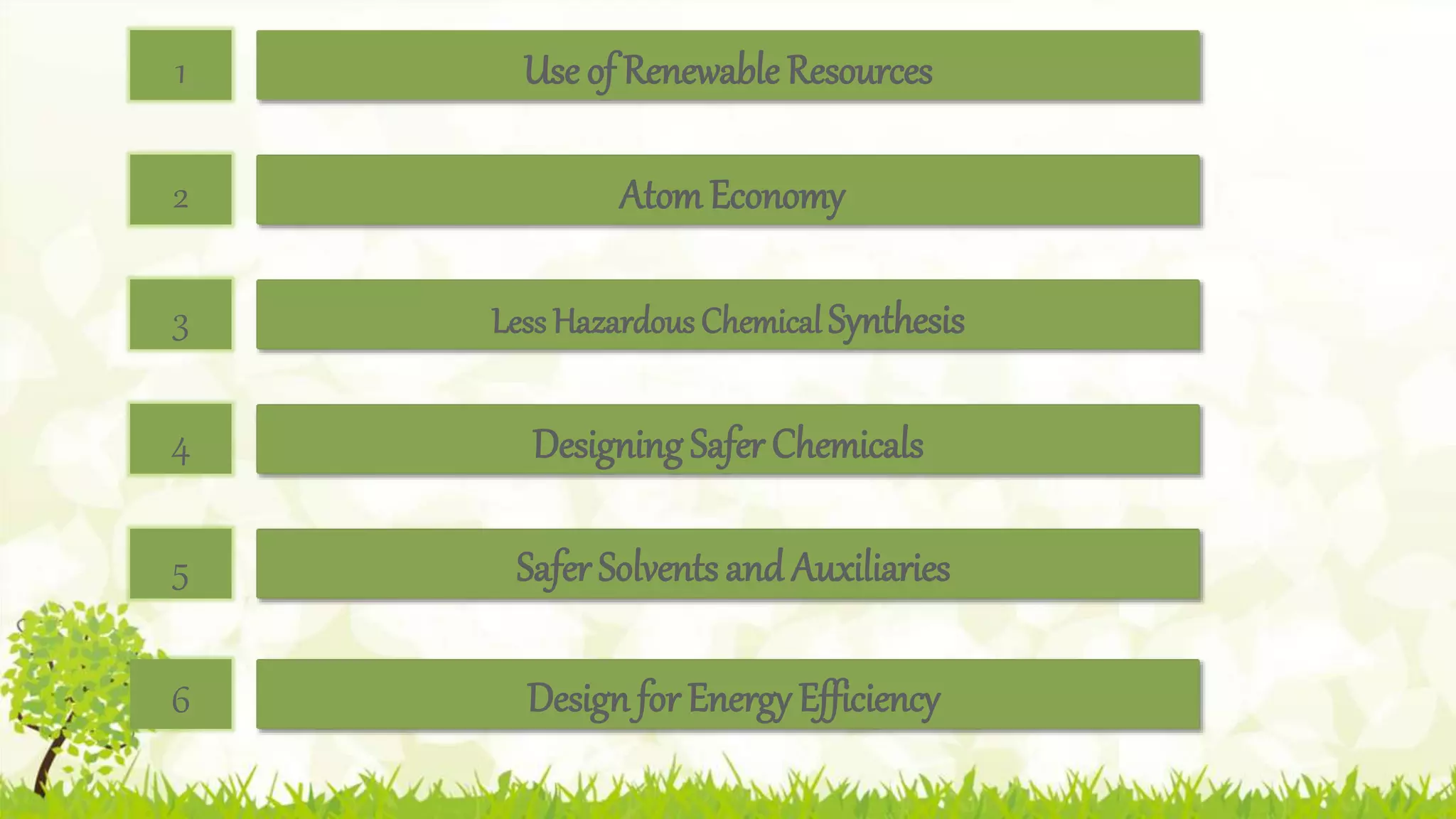 Principles and Applications of Green Chemistry | PPTX