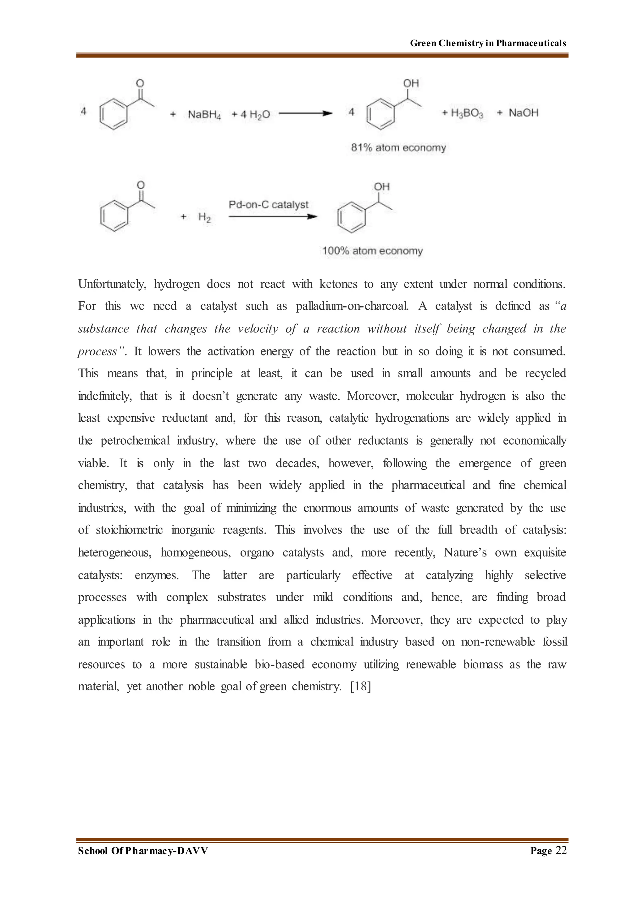 Green chemistry in pharmaceuticals | DOCX