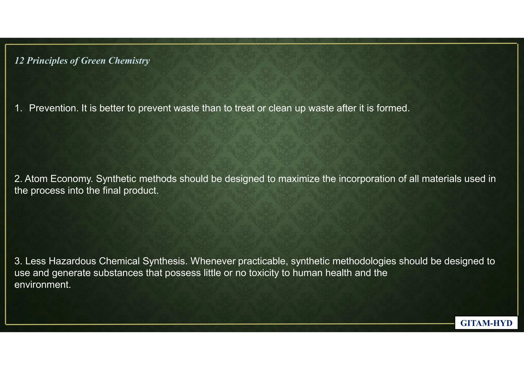 Green chemistry introduction pdf chemistry | PPT