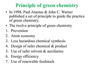Green chemistry of Organic Chemistry | PPTX
