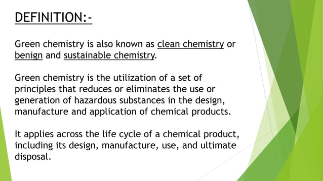 INTRODUCTION TO Green chemistry ppt | PPTX | Environmental Services ...